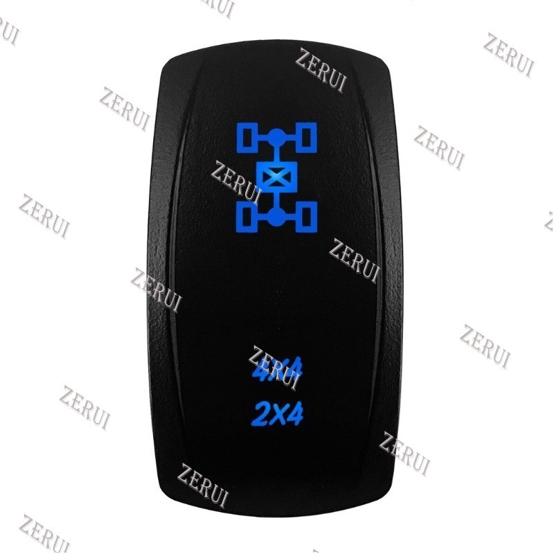 ZR For 1 x rocker switch Logo 4x4 2x4 Pattern Car Boat Blue Led 5 Pin ...