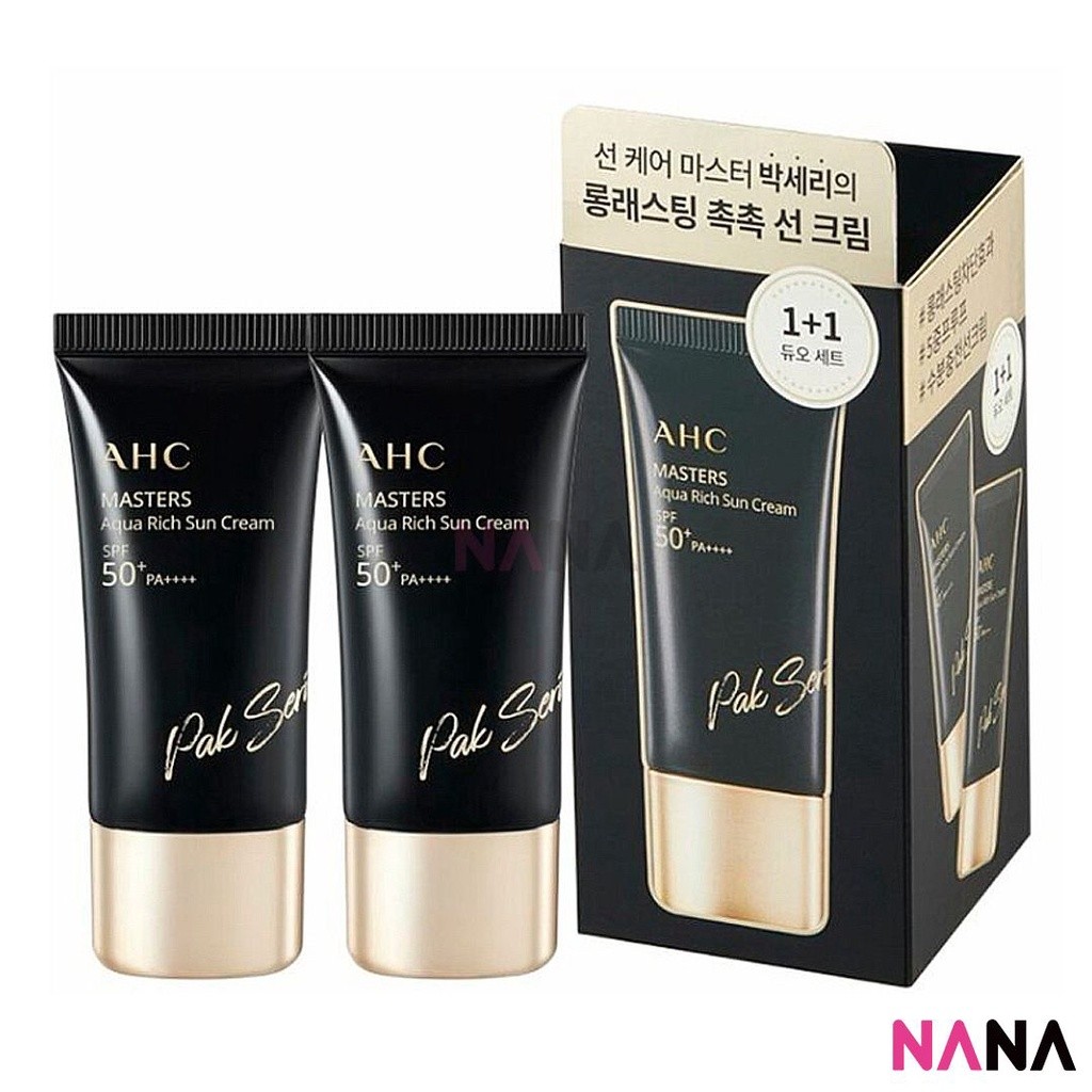 AHC Masters Aqua Rich Sun Cream SPF50+ PA++++ 30ml + 30ml | Shopee ...