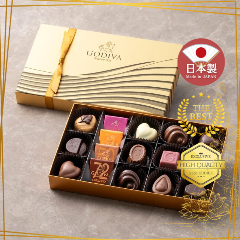 GODIVA Heart of Gold Collection 16 Pieces with Gift Card, White Day ...