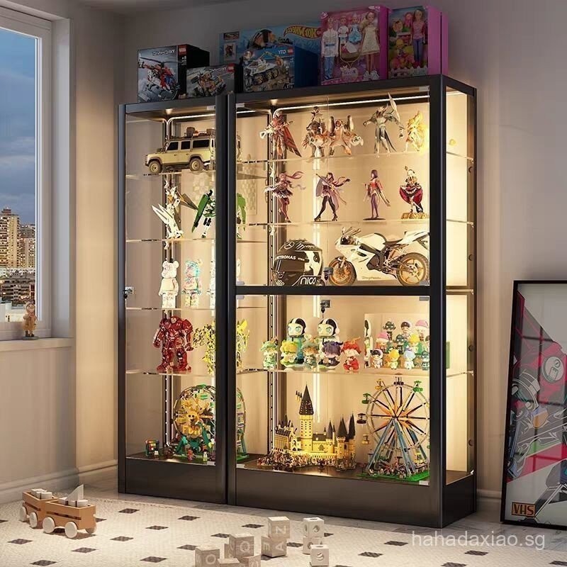 Display Cabinet Storage Glass Showcase Hand Operated Building Block ...