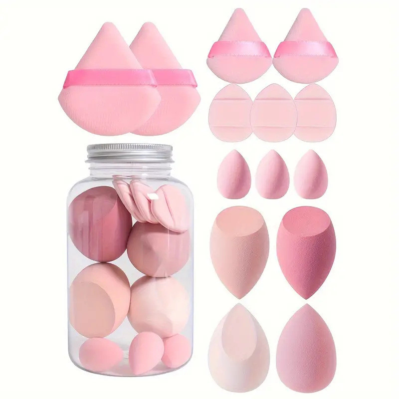 7pcs/12pcs/14pcs Set Makeup Sponge Super Soft Cosmetic Triangle Powder ...