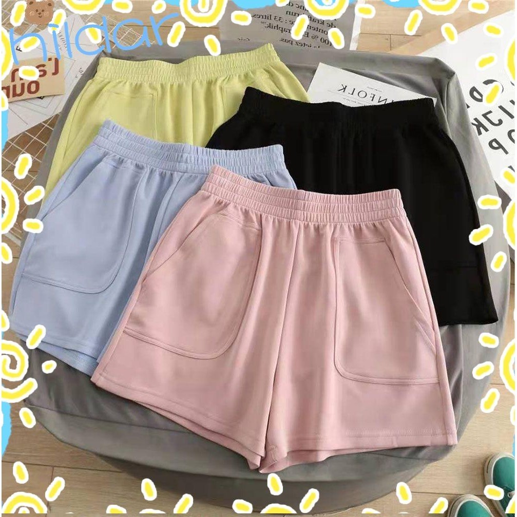 HILDAR Women Shorts Summer Female High Waist Casual Elastic Short Pants ...