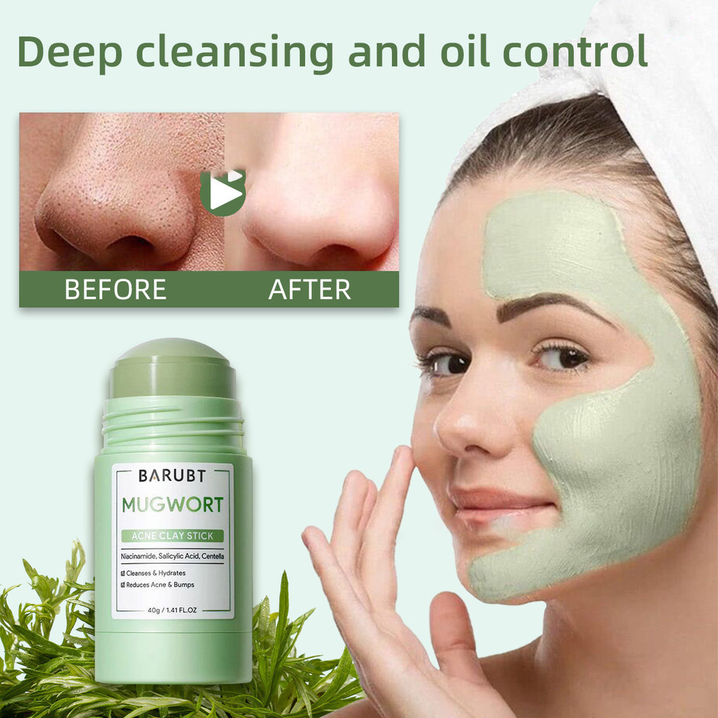 MUGWORT Acne Clay Stick Mud Mask 40g Niacinamide salicylic acid ...
