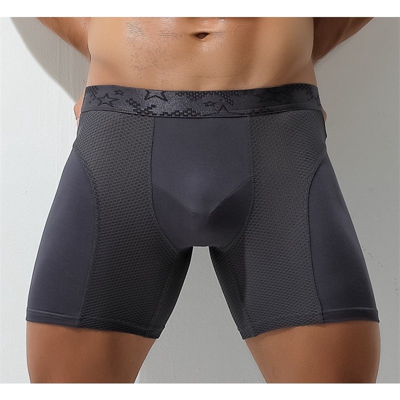 Men's Boxer Double-Layer Inner Gear Lengthened Sports Anti-Wear Modal ...