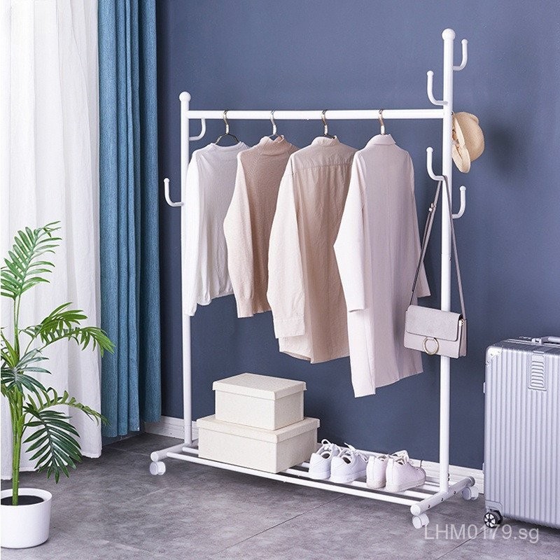Small Floor-standing Clothes Hanger Single Rod Bedroom Indoor Dormitory ...