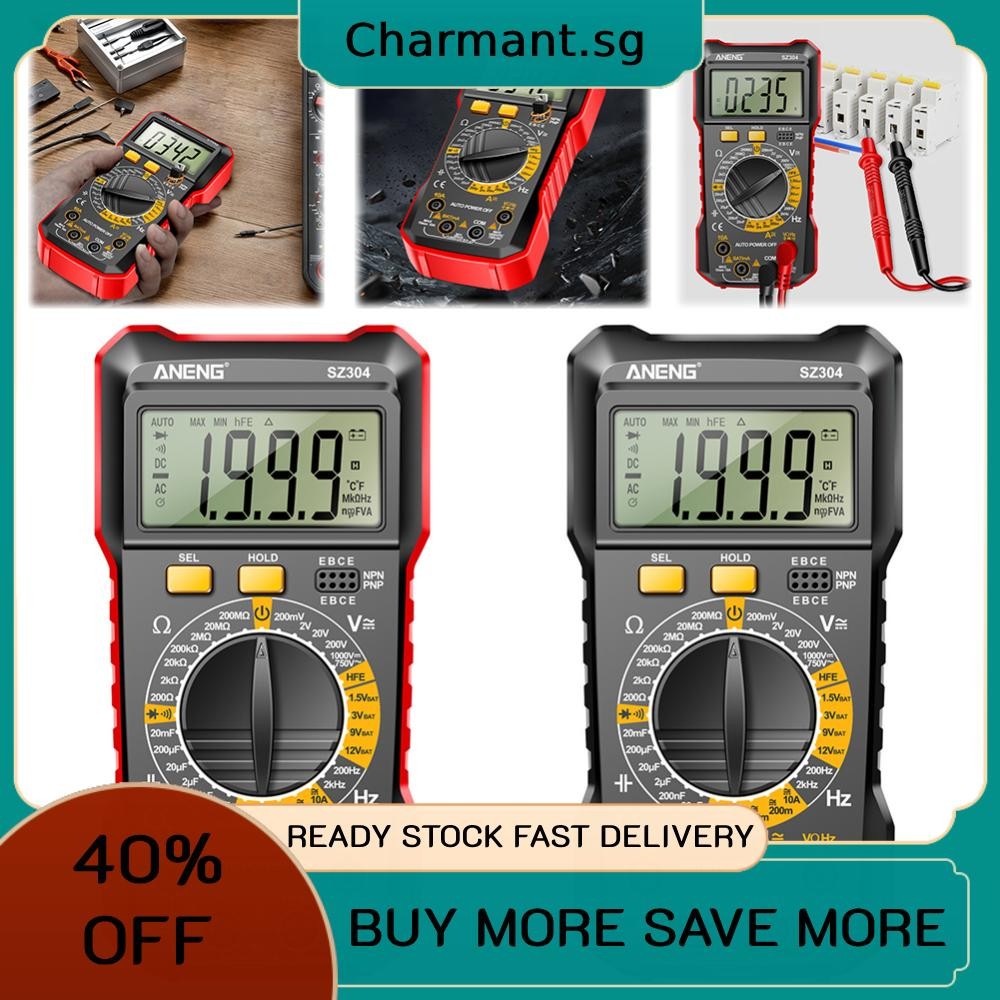 AC/DC Voltage Tester Large Screen Voltage Detector Auto-Ranging ...