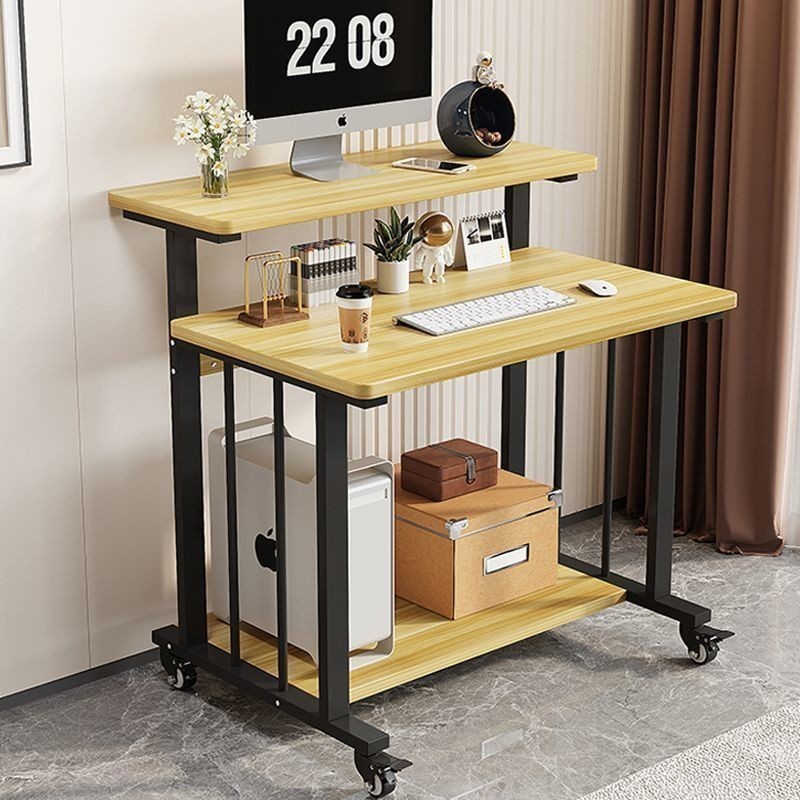 Computer Desktop Desk Bedroom Office Desk Movable Desk With Shelf ...