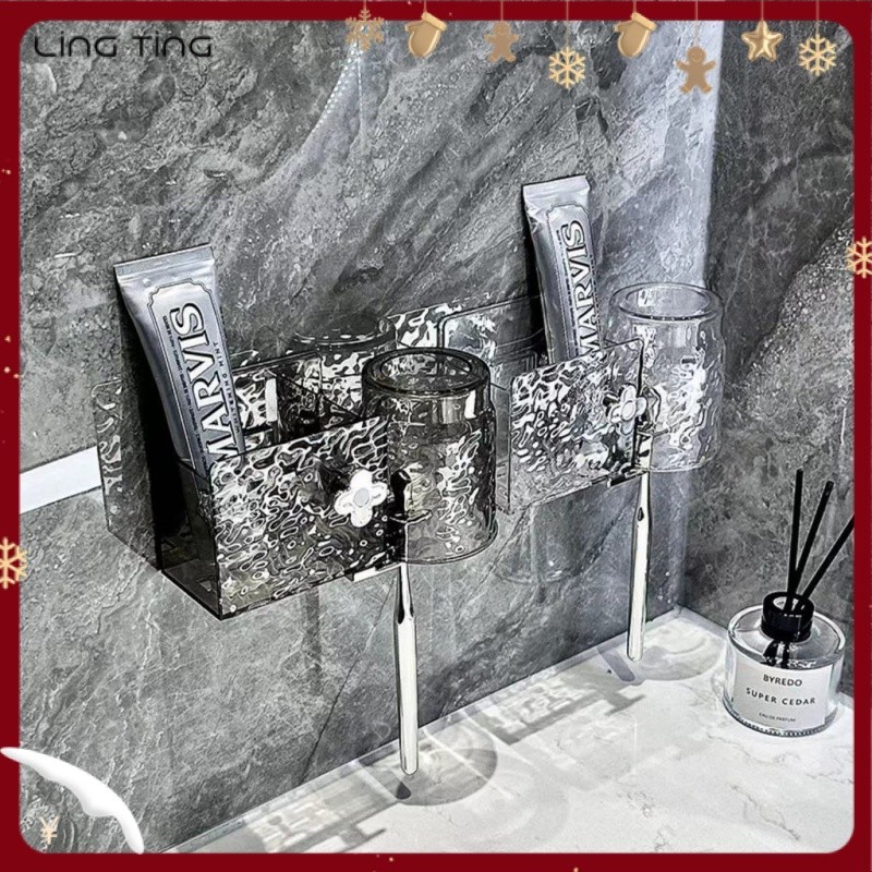 Toothbrush Holder Storage Rack Punch-Free Wall-Mounted Toilet Electric ...