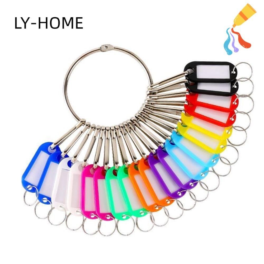 LY 10/20/30/40 Pieces Key Ring, Plastic Transparent Window Key Tags ...