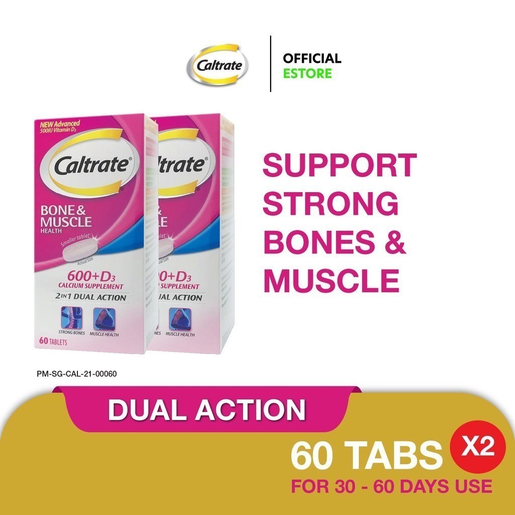 [2 Packs] CALTRATE Bone and Muscle Health Dual Action Calcium + Vitamin ...