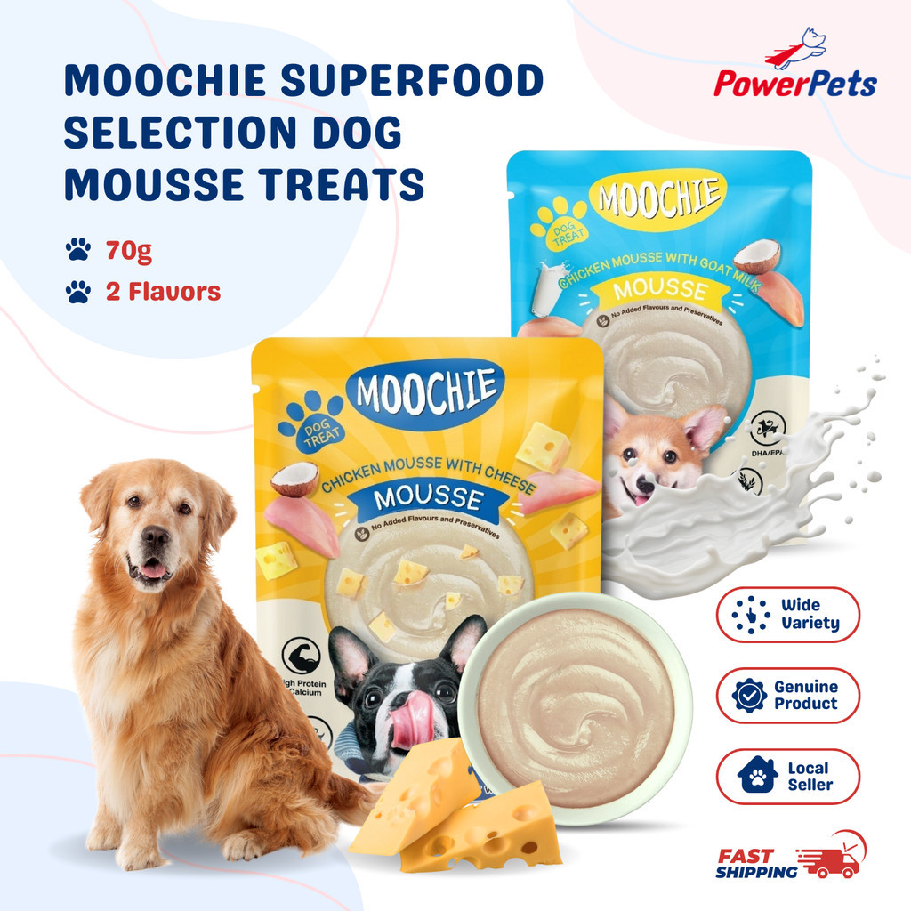 Moochie Superfood Selection Dog Mousse Treats 70g Complementary Topper ...