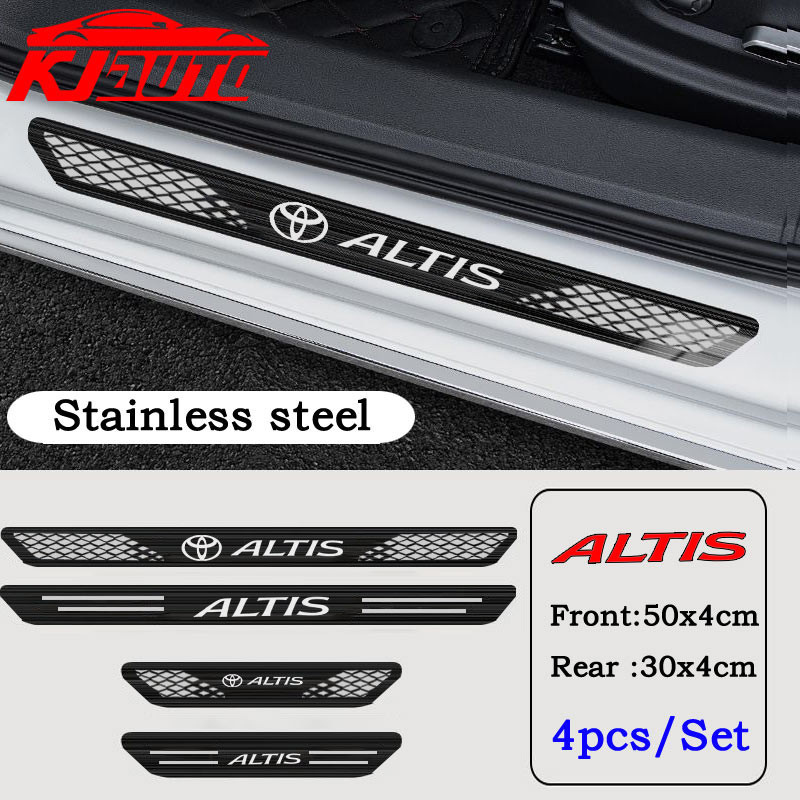 4pcs Toyota Corolla Altis Car Stainless Steel Threshold Strip Car Door ...