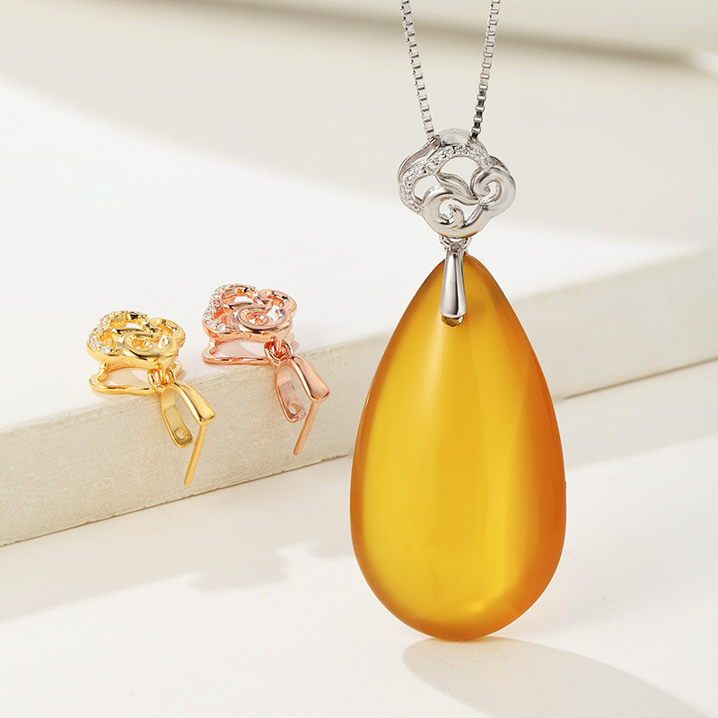 S925 Sterling Silver Pendant Clip | Niche Design Xiangyun Pendant Clip ...
