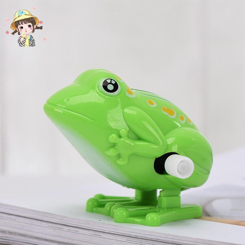 1 Pc Wind Up Frog Plastic Jumping Animal Classic Educational Clockwork ...