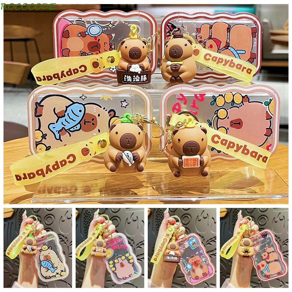 ROCOCODE Capybara Card Holder Keychain, With Key Ring Cartoon Capybara ...