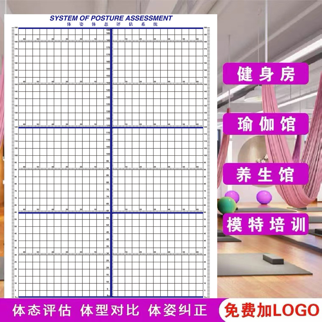 Posture Assessment Chart Hanging and Sticking Type Body Measurement Gym ...