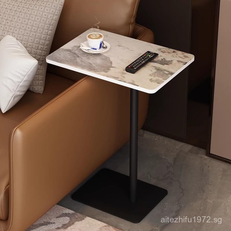 Stone Plate Small Table Mini Movable Living Room Sofa Side Table Mild ...