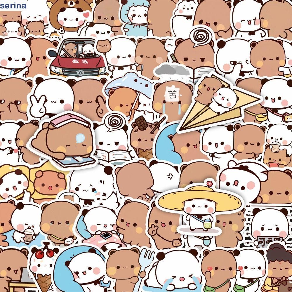 SERINA Bubu and Dudu Stickers, Waterproof Graffiti Decals Bear Couple ...
