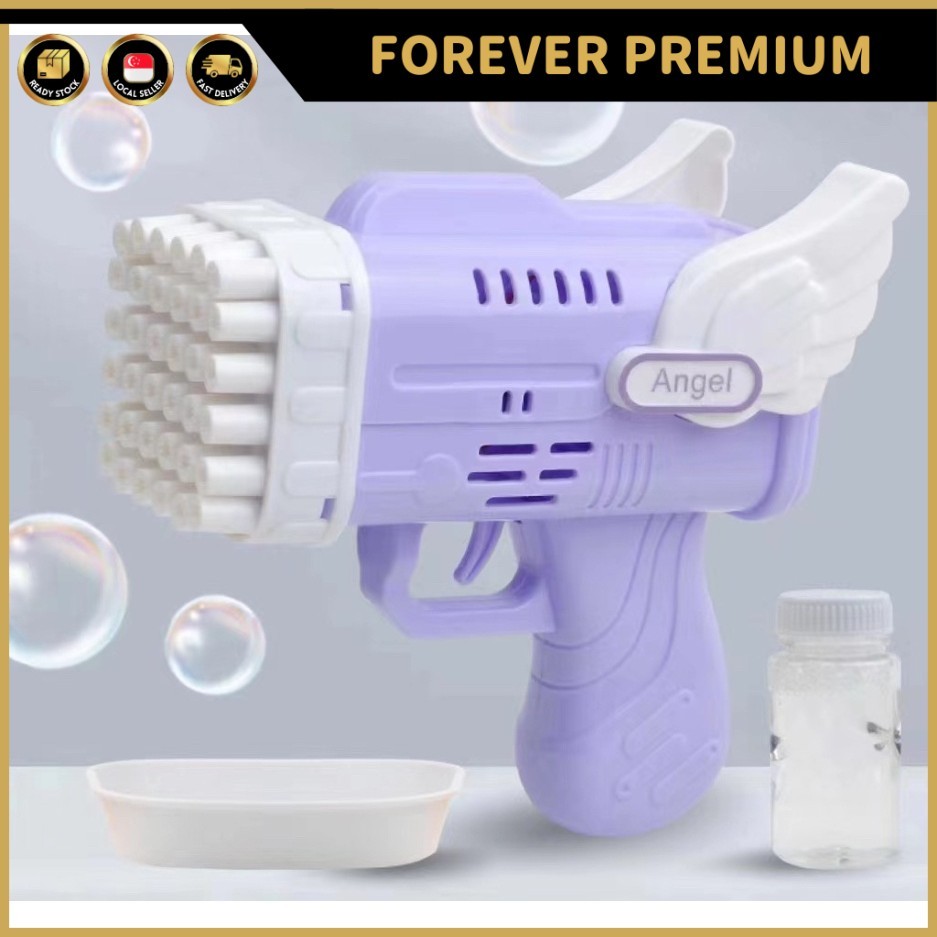 (FOREVER PREMIUM) Electric Bubble Machine Gun 49 Holes High Output ...