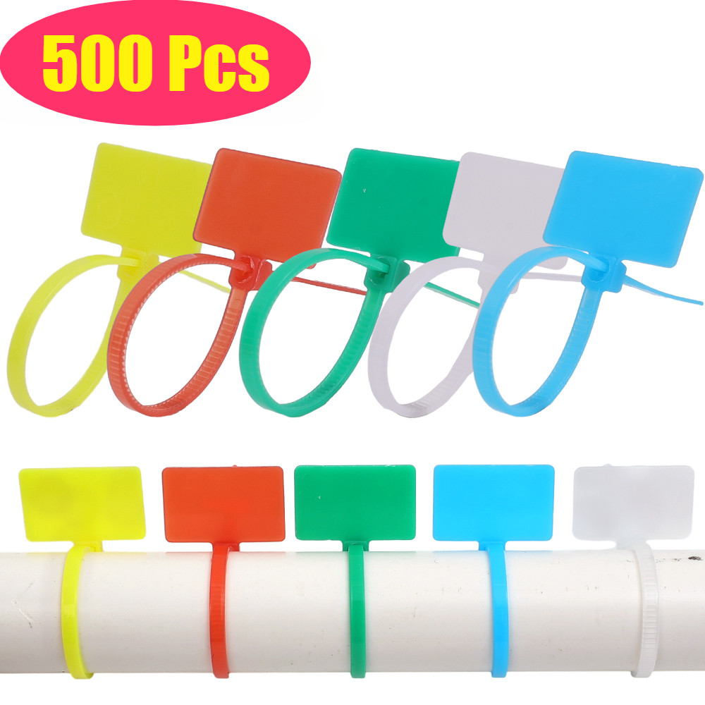 Colorful Nylon Plastic Loop Cable Ties with Mark Tags - Self-locking ...
