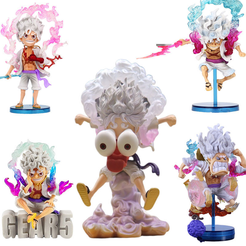 Luffy Gear 5 Action Figure Anime Figurine PVC Character Toy Mini Cute ...
