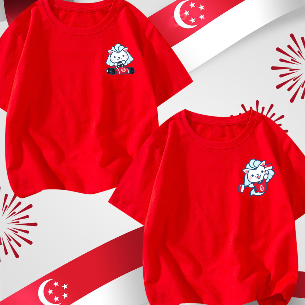 Singapore National Day Merlion Print Kids Boy Girl Patriotic T-Shirt ...