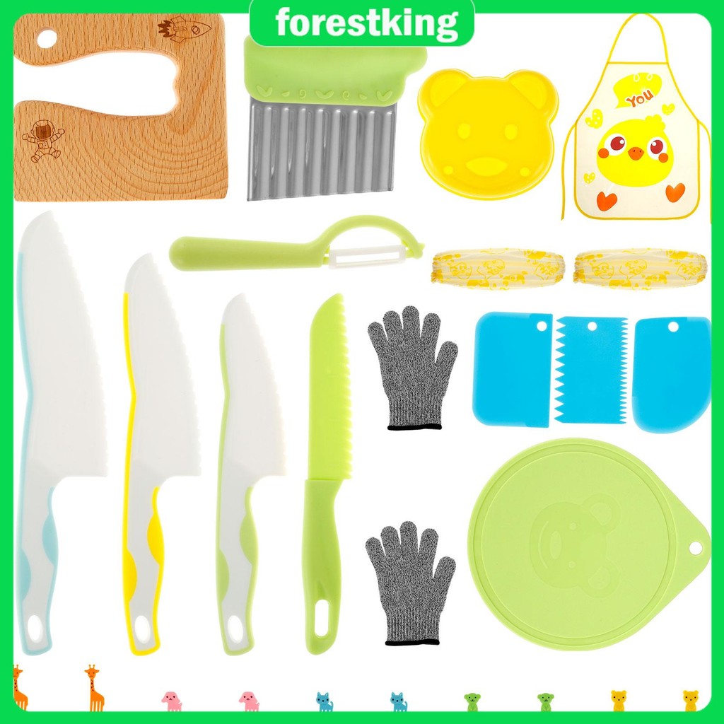 25Pcs Kids Cooking Set Safe Kids Kitchen Cutter Set Montessori Kitchen ...