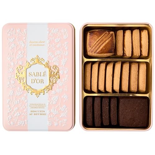 Sable d'Or Cookie Gift - Cookie Tin - Cookie Can - White Day (Tin of 3 ...