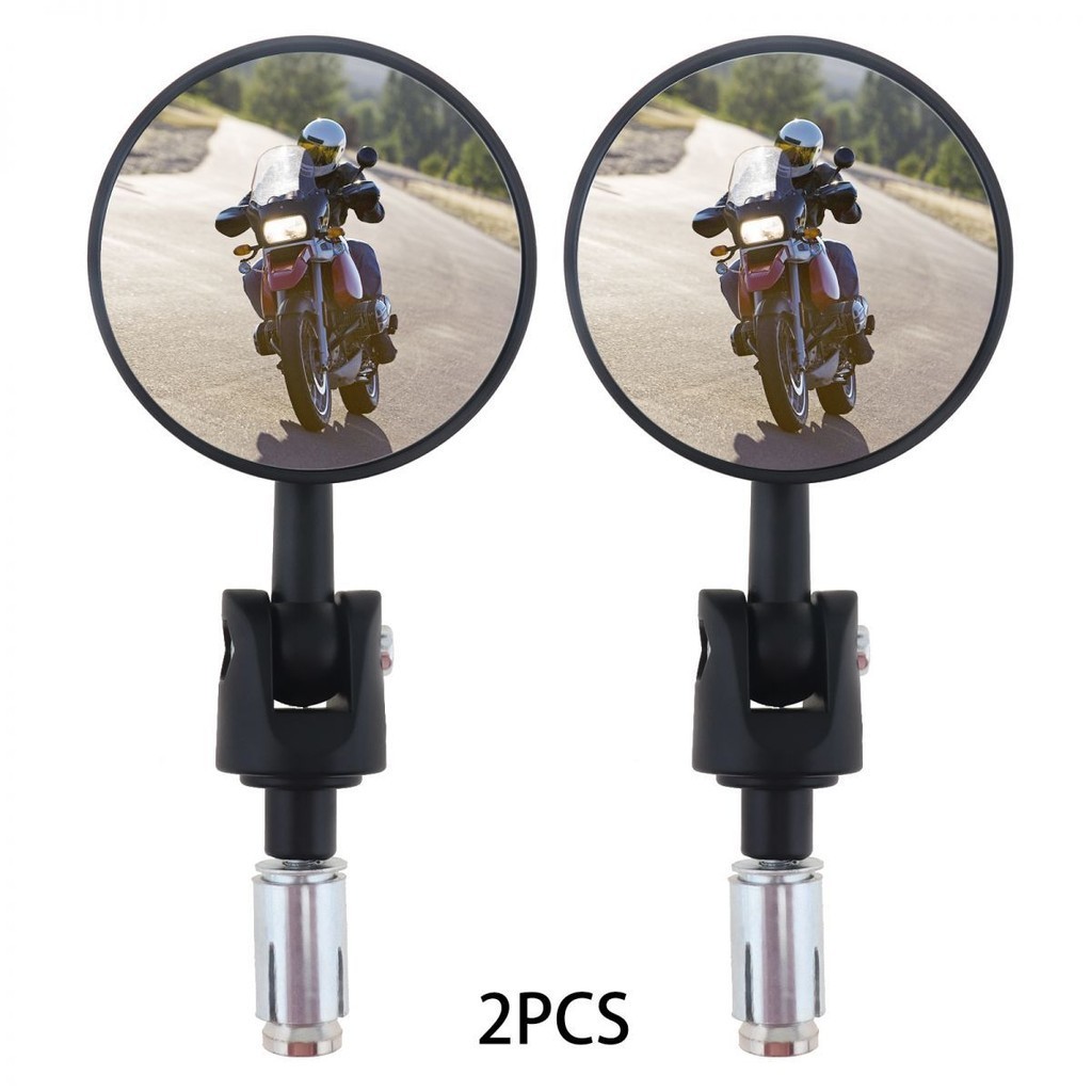 2pcs 7/8 Inch Motorcycle Rear View Convex Mirrors Round Handle Bar End ...