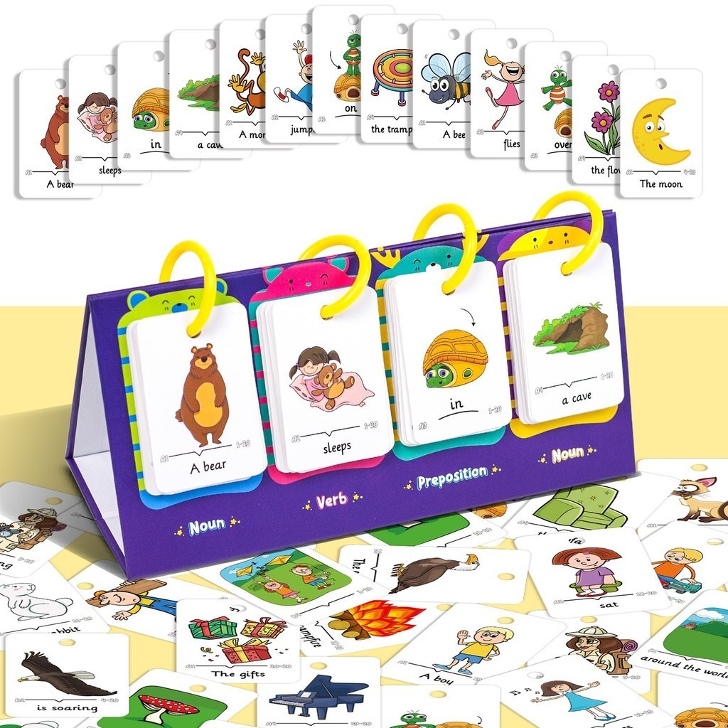 Children Learning English Words Sentence Building Flashcards Homeschool ...