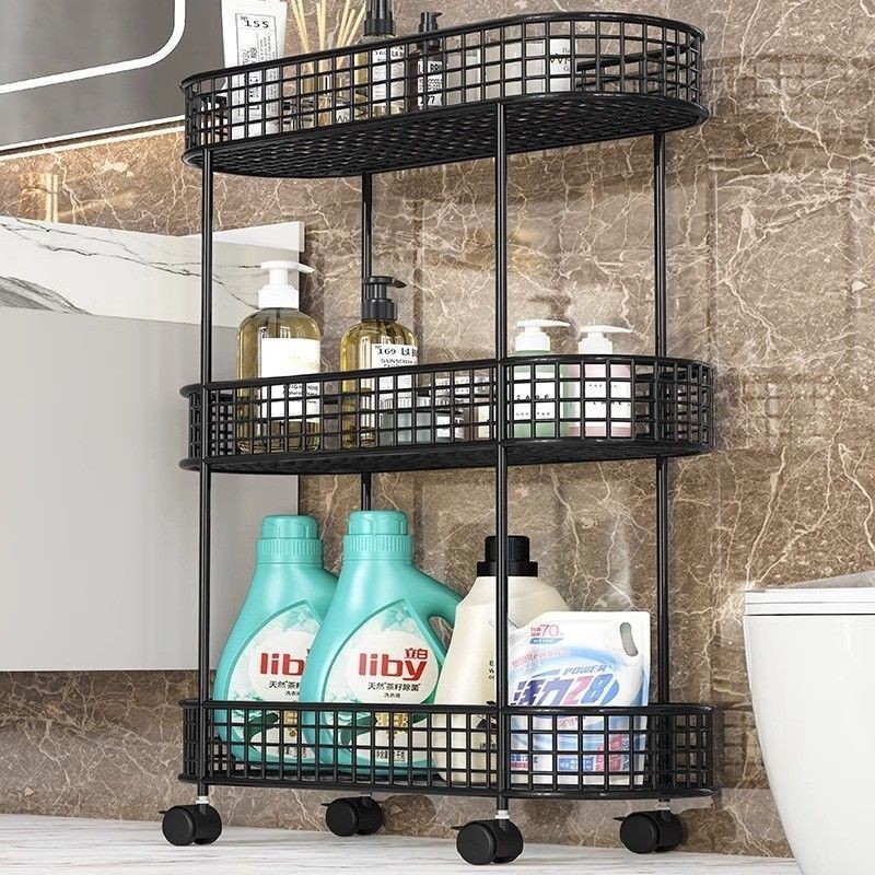 Floor-Standing Multi-Layer Mobile Trolley Bathroom Storage Rack ...