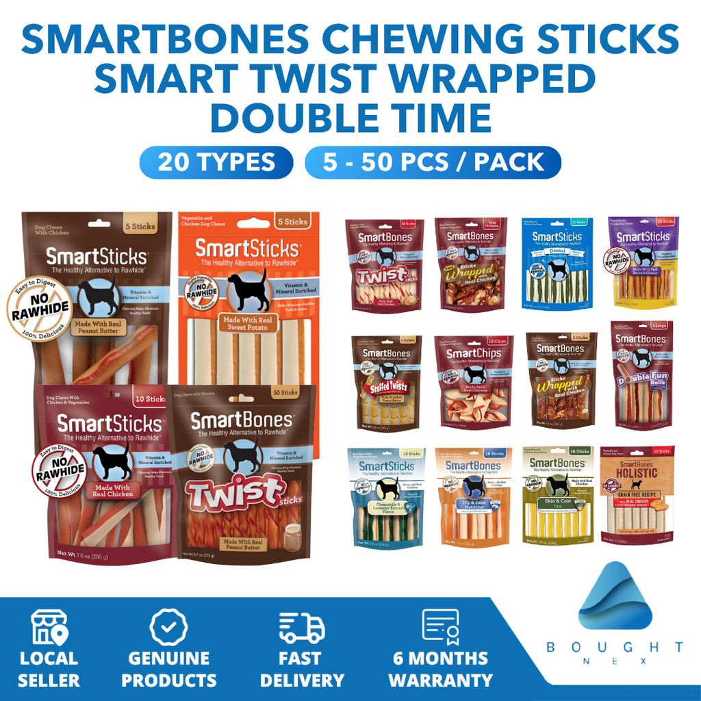 Smartbones Chewing Sticks Smart Twist Wrapped Double Time Rolls Dental ...