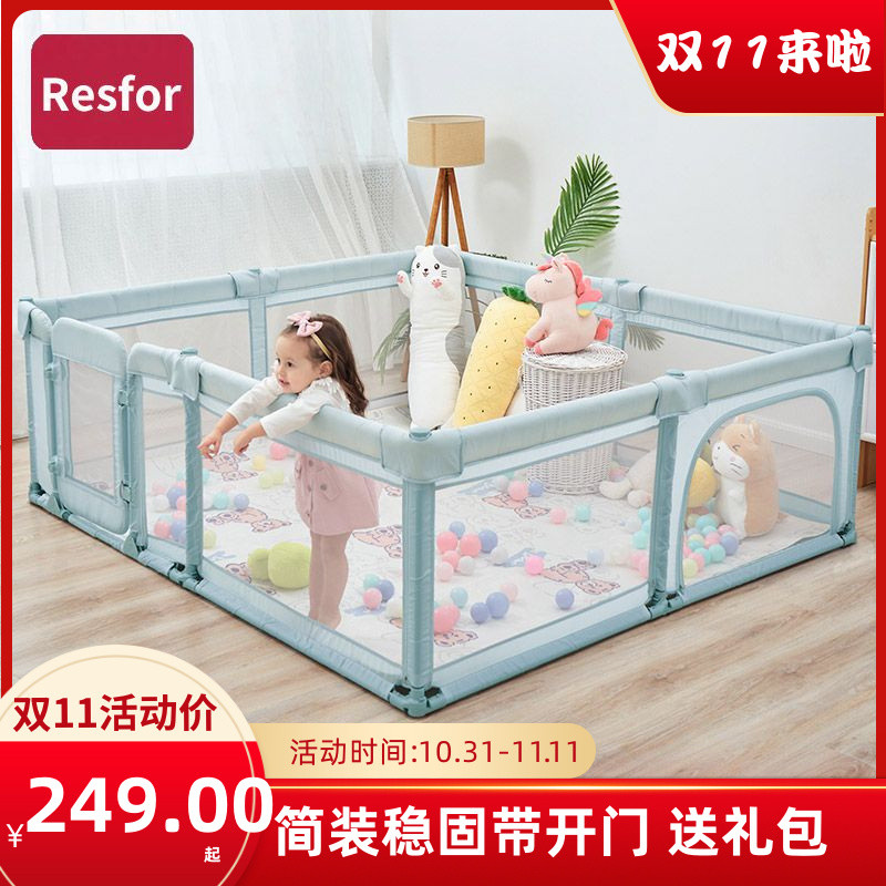 resfor Foldable Baby Playpen Indoor Living Room Infant Mesh Children's ...