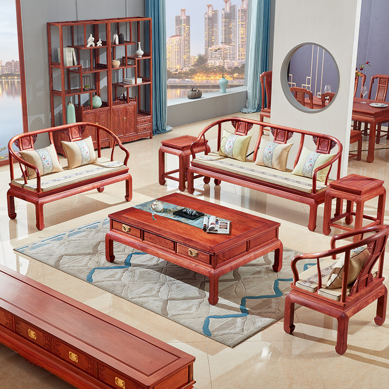 Burmese Rosewood Sofa Red Wood Furniture Small Apartment Living Room ...