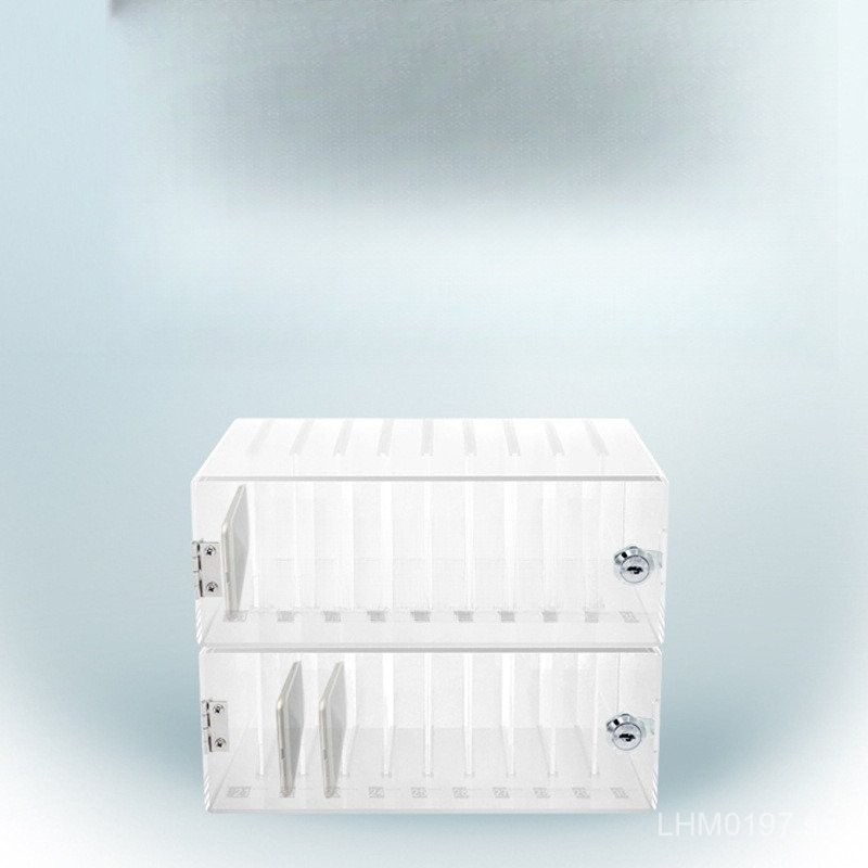 School Storage Box Transparent with Lock Storage Cabinet Acrylic Box ...