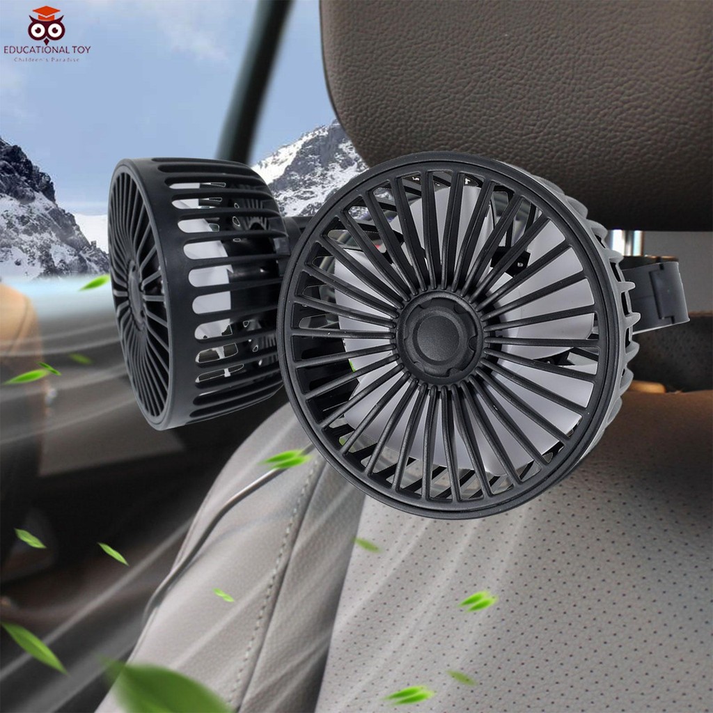 Car Fan for Backseat Dual-Head USB Powered Car Cooling Fans with 3 ...