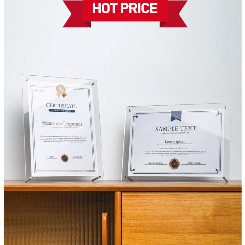 Picture Frame Acrylic Photo Frames Certificate Camp Poster Display ...