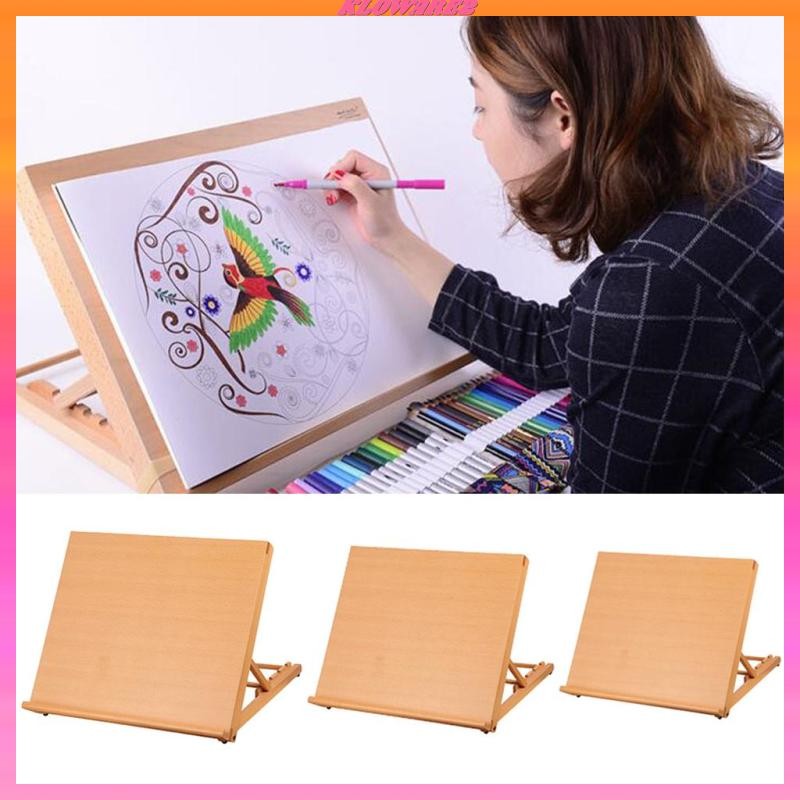 [Kloware2] DIY Workstation Wooden Drawing Board Artist Adjustable Table ...