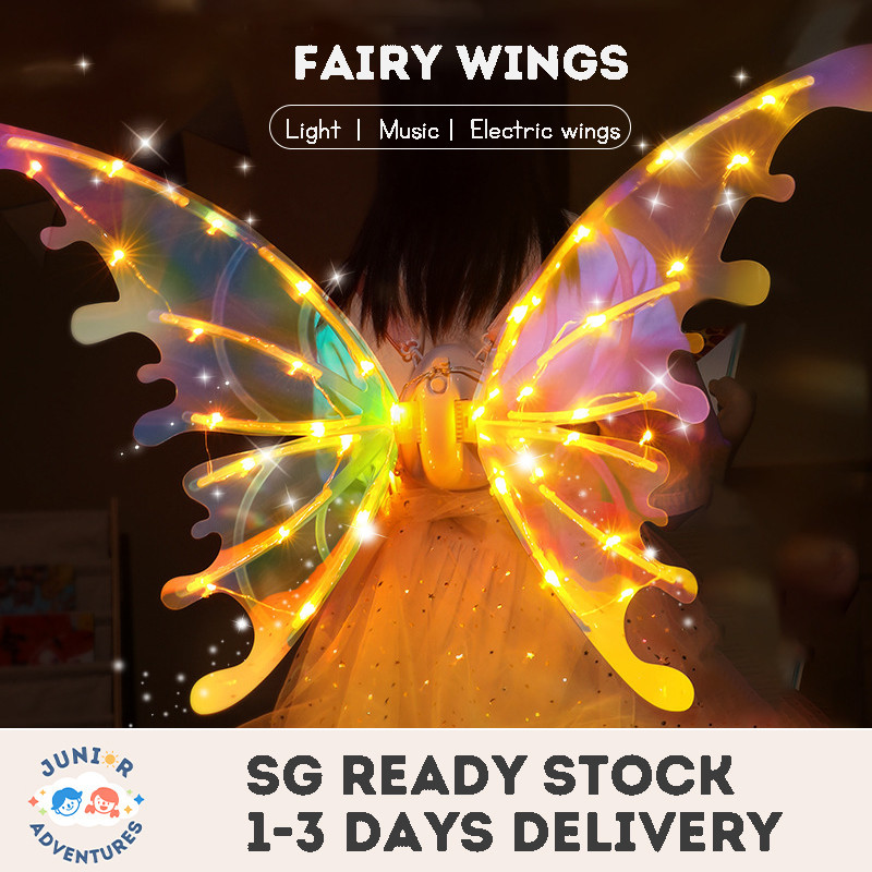Girl's Electric Butterfly Wings Light-Up Toy with Music Fairy Wings ...