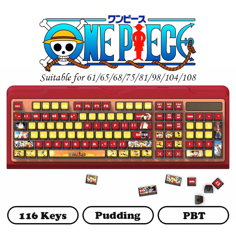 One Piece Pudding Keycap 116 Keys Four-sided Light Transmission ASA ...