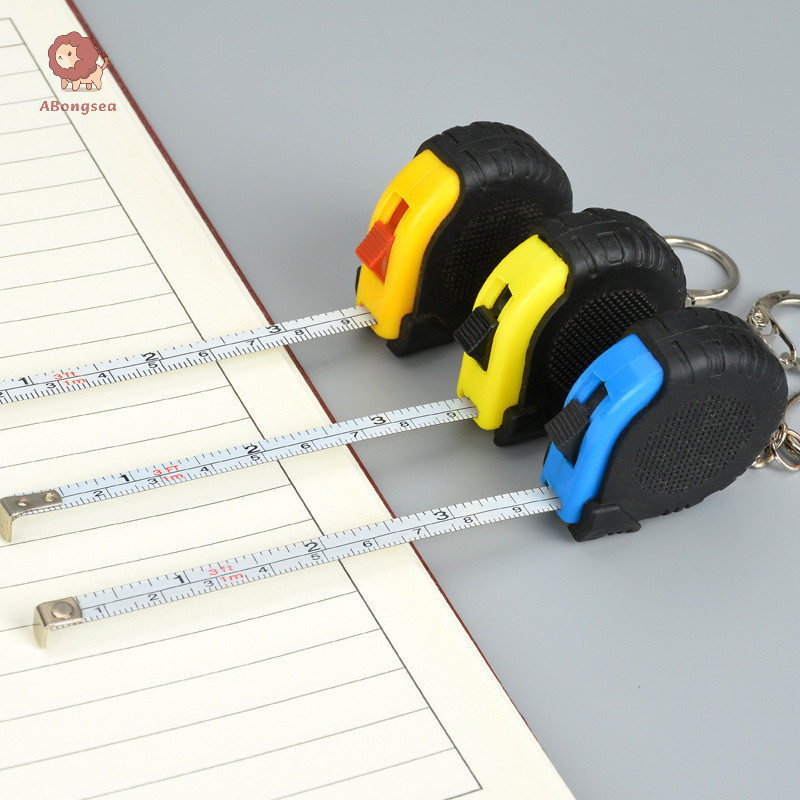 abongsea Mini Power Tape Measure Keychain Universal Pull Ruler Metric ...