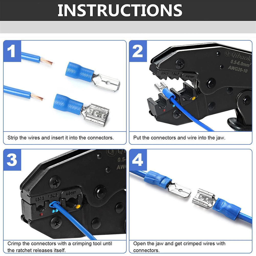 280Pcs Insulated Cable Connector Electrical Wire Crimp Spade Butt Ring ...