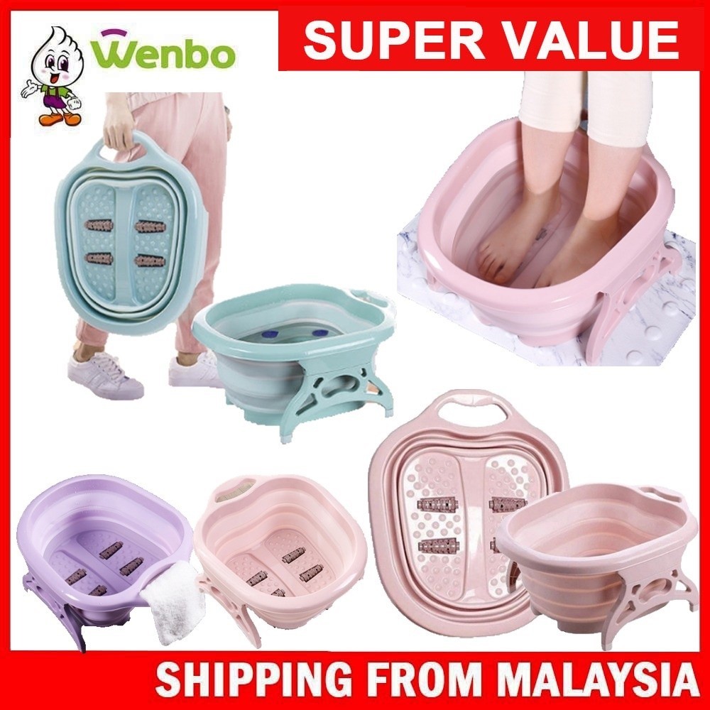 Wenbo Foldable Foot Massage Bath SPA Bucket Basket Soak Feet Leg Travel ...