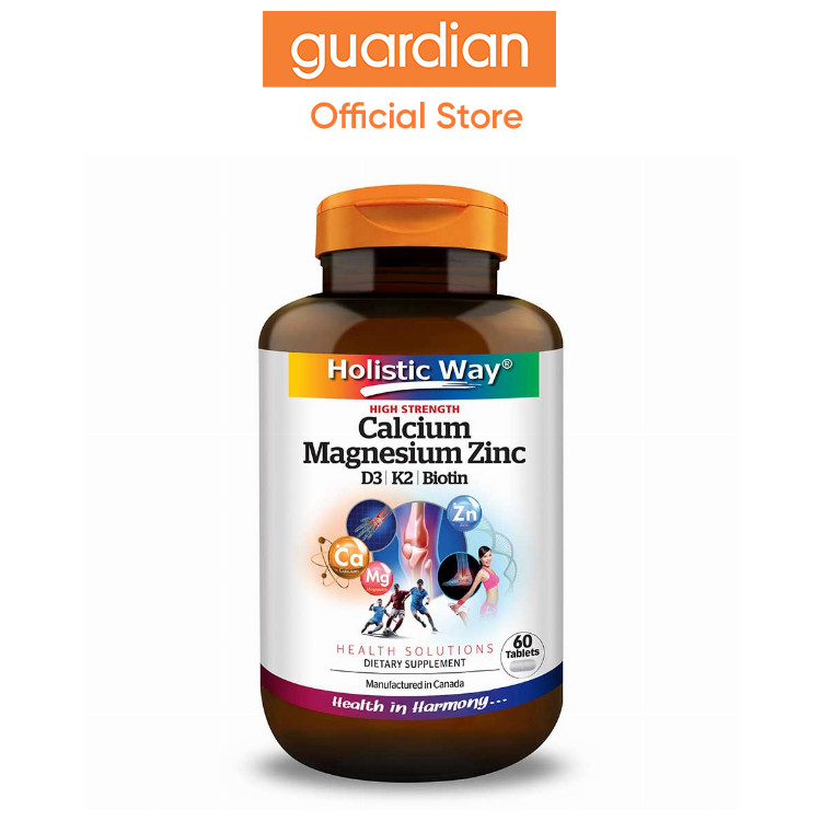Holistic Way High Strength Calcium Magnesium Zinc, 60 Tablets | Shopee ...