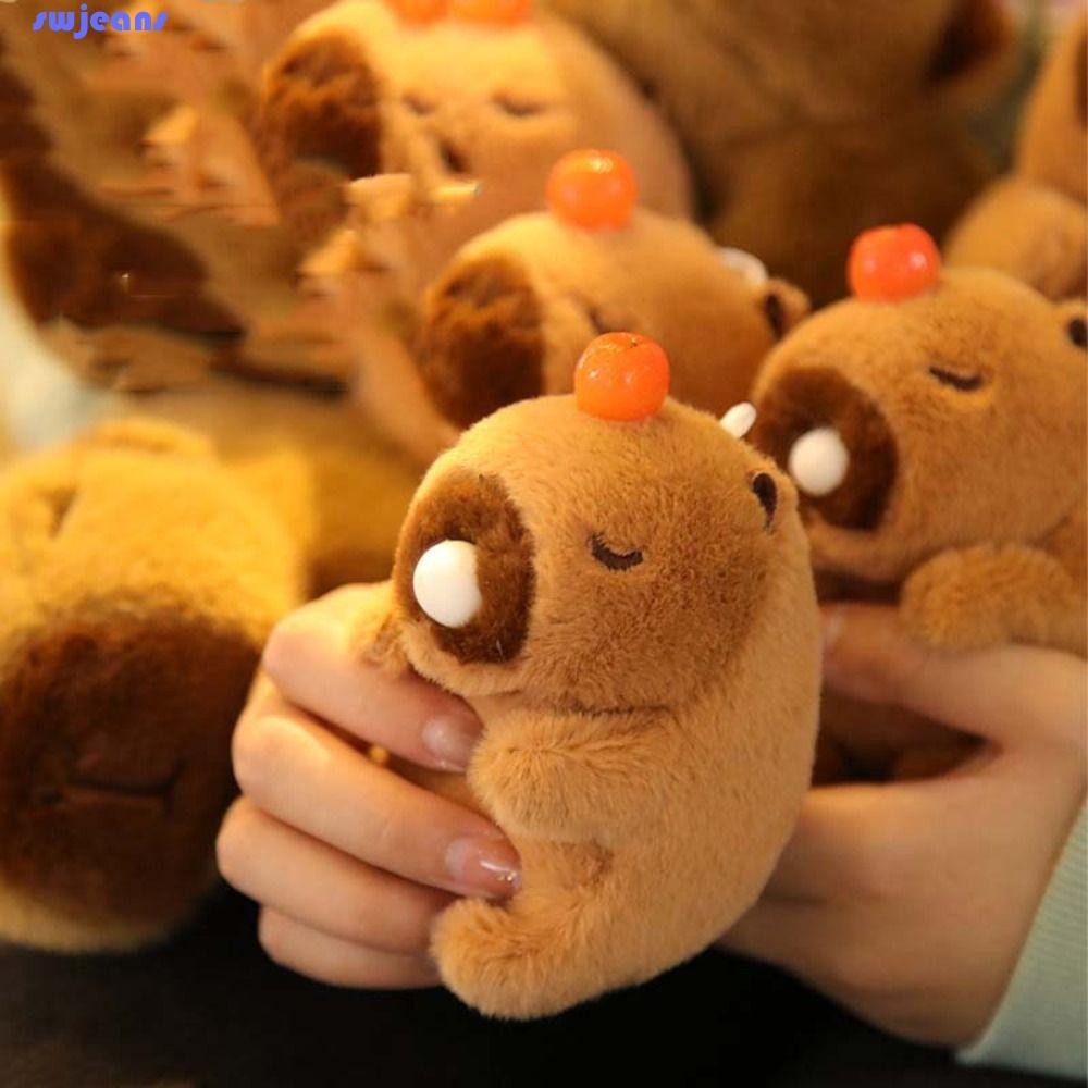 SWJEANS Plush Capybara Tail Wagging Keychain, Wagging Tail Cartoon Wag ...