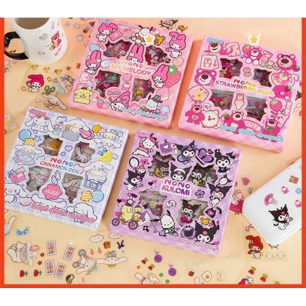 Box of 96 Baby Three stickers, super cute clear plastic stickers ...
