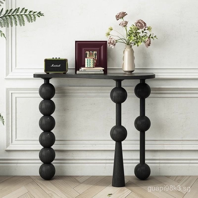 French Retro Solid Wood Entryway Console Table American Style Sideboard ...