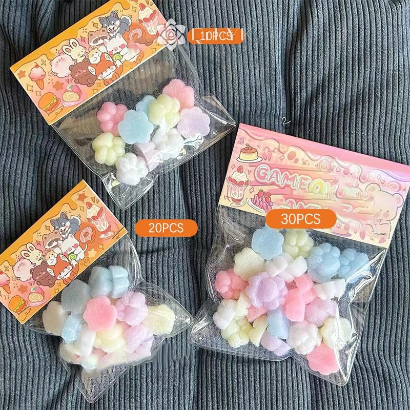 QrhYK 10/20/30pcs Mini Flocking Squishy Kitty Paw Stress Relief ...