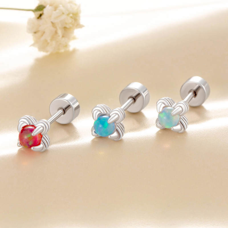 Opal Dragon Ball Dragon Claw Titanium Steel Ear Bone Ear Ear Bone Pin ...