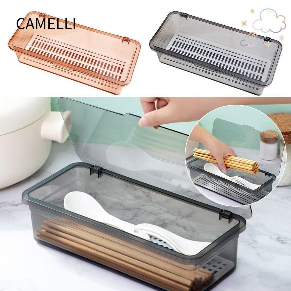 CAMELLI Utensils Storage Box Spoon And Fork Drainer Kitchen Plastic ...